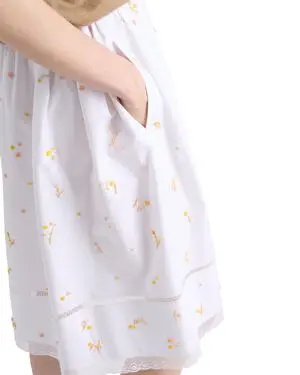 Prada Embroidered Poplin Midi Skirt
