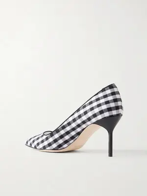Manolo Blahnik Bb Checked Woven Pumps