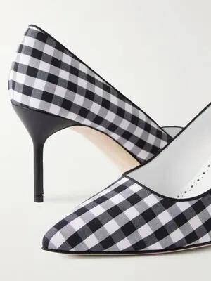 Manolo Blahnik Bb Checked Woven Pumps