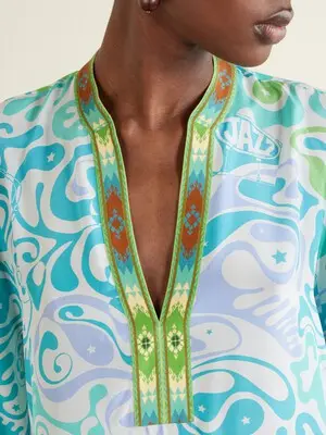 EMPORIO SIRENUSE Jenna Printed Silk Cover-up
