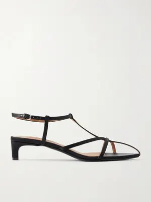 JIL SANDER Cage Satin Sandals - Black