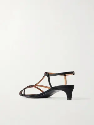 JIL SANDER Cage Satin Sandals - Black