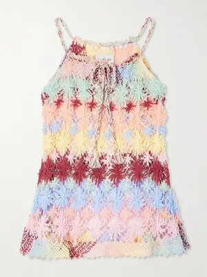 Miguelina Eloisa Cotton Crochet Mini Dress - Multi