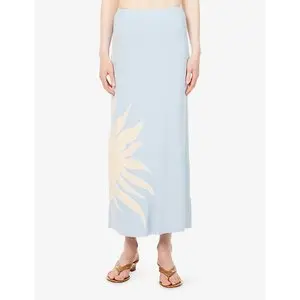 NEVER FULLY DRESSED Ribbed Knit Maxi Skirt