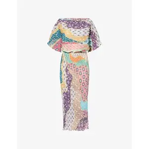 NEVER FULLY DRESSED Pleated Midi Dress - Multi