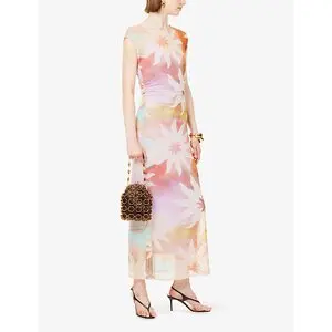 NEVER FULLY DRESSED Soleil Luna Printed Mesh Maxi Dress