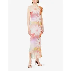 NEVER FULLY DRESSED Soleil Luna Printed Mesh Maxi Dress