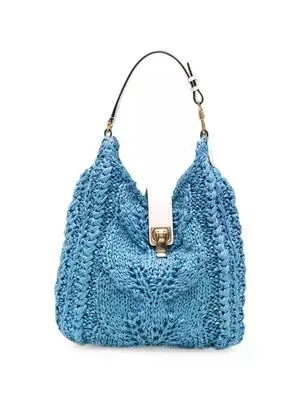 Ermanno Scervino Leather Tote Bag - Blue