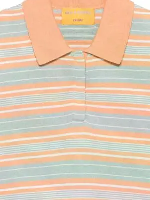 Guest In Residence Horizontal Stripe Polo Top - Orange
