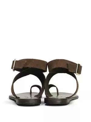 NICOLAS LAINAS Flat Toe-strap Sandals With Buckle-fastening Ankle Strap