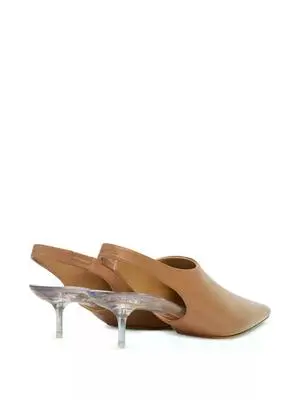 COURREGES Transparent Kitten-heel Slingback Pumps