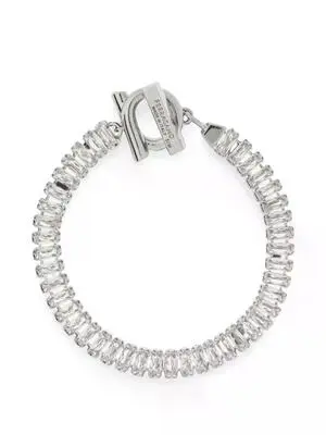 FERRAGAMO Gancini Crystal-embellished Bracelet - Silver