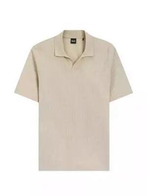 BOSS Textured Short-sleeve T-shirt - Neutrals