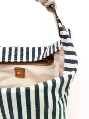 Miu Miu Striped Shoulder Bag - Blue