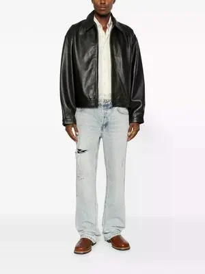 COLE BUXTON Leather Zip-up Jacket