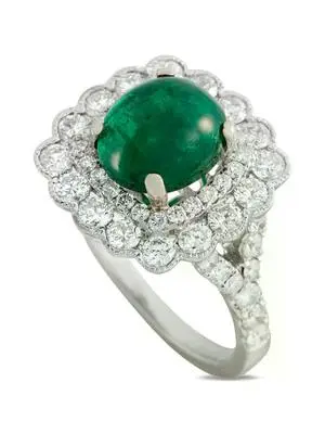 LB EXCLUSIVE Emerald And Diamond Ring - Silver