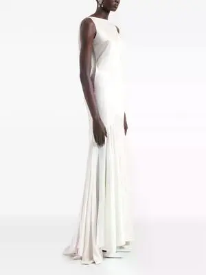 Nina Ricci Cowl Back Mermaid Maxi Dress - White