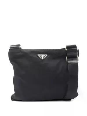 Prada Triangle Logo Shoulder Bag - Black