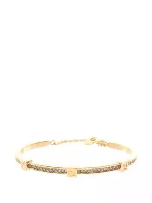 Fendi 2020s Forever Rhinestone Embellished Bracelet - Gold