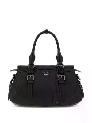 Prada Buckle Detail Leather Tote Bag