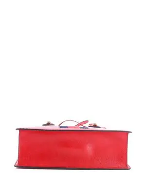 Gucci Animalier Web Top Handle Leather Medium Tote Bag