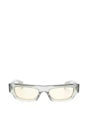 Gucci Rectangle Frame Monogram Print Sunglasses - Grey