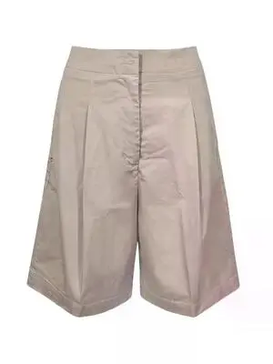 RE-HASH Kiria Pleated Wide-leg Shorts - Neutrals