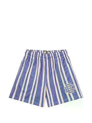 ERIC EMANUEL Vertical Stripe Mesh Shorts - Blue