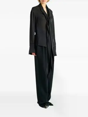 Balmain Silk Shirt With Tie Collar