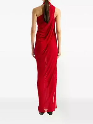 Balmain Long Draped Jersey Dress