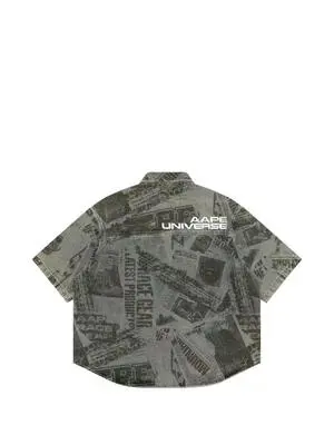 AAPE BY *A BATHING APE Moonface-print Shirt - Blue