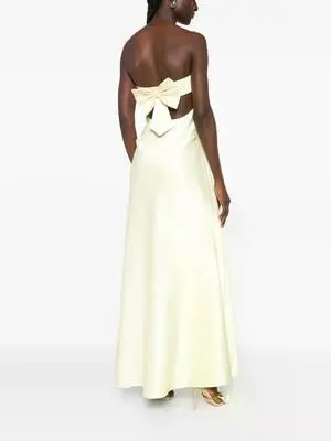 Leen Mougrhabi Strapless Oversized Bow Maxi Dress