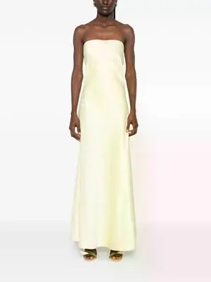 Leen Mougrhabi Strapless Oversized Bow Maxi Dress