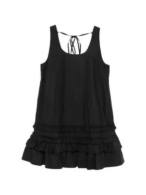 GANNI Ruffled Tie-fastening Dress