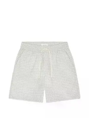 LES DEUX Checkered Pattern Drawstring Shorts - Grey