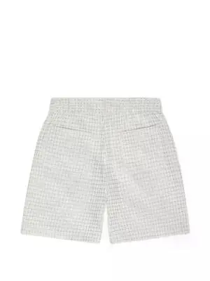 LES DEUX Checkered Pattern Drawstring Shorts - Grey