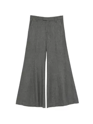 Brunello Cucinelli Pressed Crease Wide-leg Wool Trousers