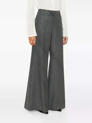 Brunello Cucinelli Pressed Crease Wide-leg Wool Trousers