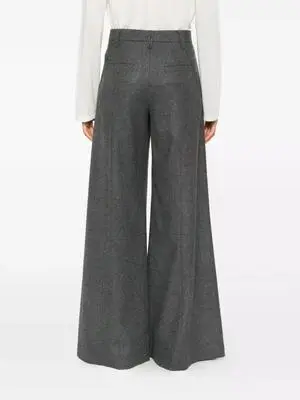 Brunello Cucinelli Pressed Crease Wide-leg Wool Trousers