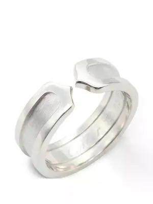 Cartier 18k White Gold C2 Small Ring - Silver