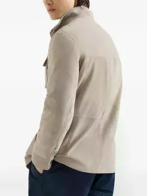 Brunello Cucinelli Suede Unlined Safari Jacket - Neutrals