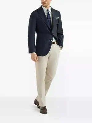 Brunello Cucinelli Garment-dyed Peached Cotton Gabardine Trousers