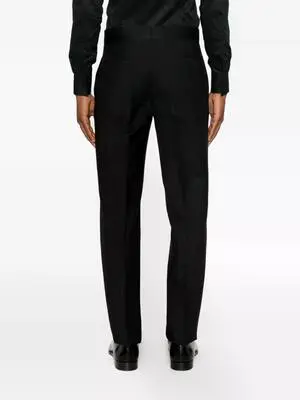 Emporio Armani Satin-trim Slim-fit Trousers
