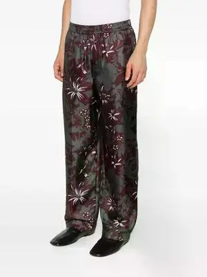 Gucci Floral Print Silk Trousers