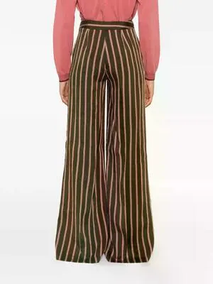 Momoni Vertical Stripe Wide-leg Linen Trousers