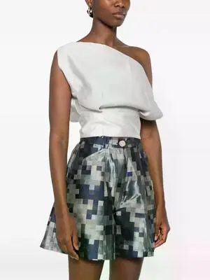 Leen Mougrhabi Leah Asymmetric Off-shoulder Top