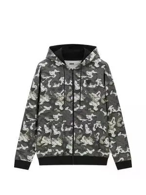Guess Camouflage Print Hoodie - Grey