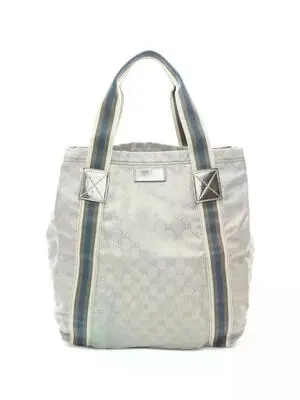 Gucci Gg Canvas Sherry Line Tote Bag - Grey