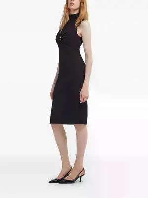 Roberto Cavalli Twist-detail High-neck Midi Dress