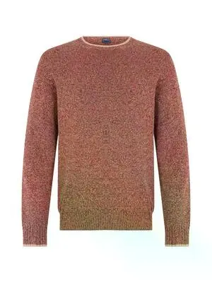 Fedeli Round Neck Long Sleeve Sweater - Red